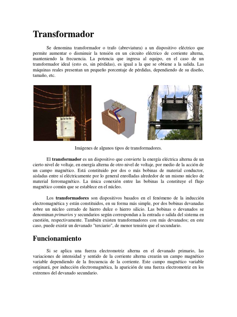 Transformador PDF | PDF | Transformador | Inductor
