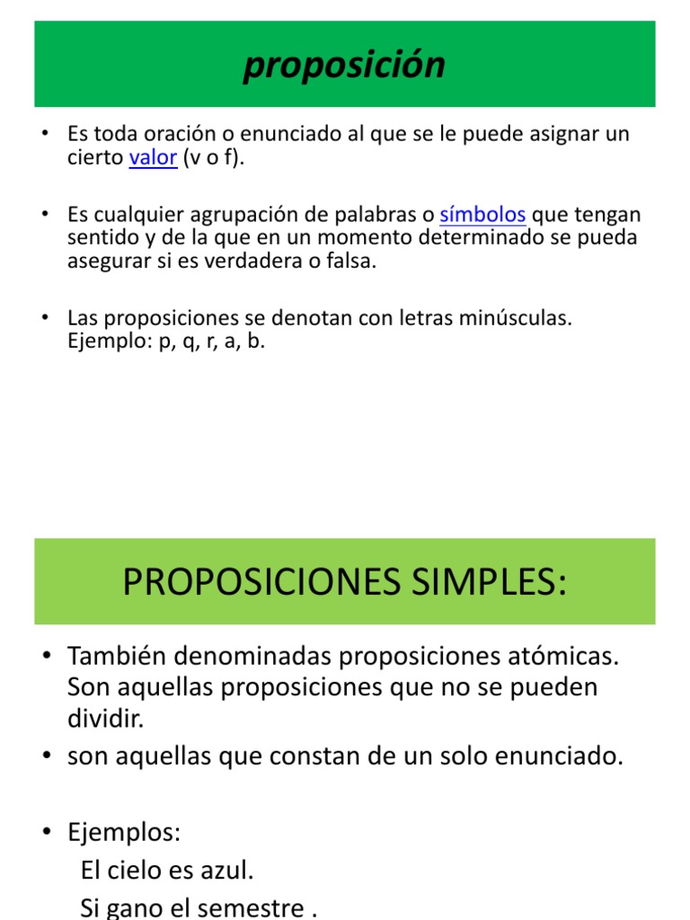 Clase de Proposiciones y Conectivos 2 | PDF | Proposición ...