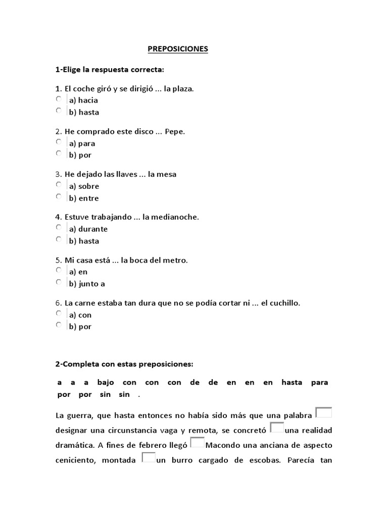 Preposiciones Ejer | PDF | China | Política mundial