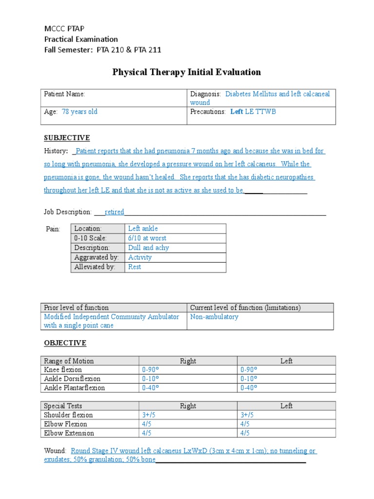 Fall Practical Eval Wound Scenario | PDF | Wound | Physical Therapy