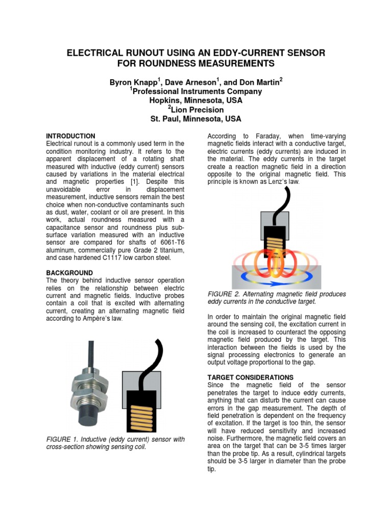 Electrical Runout Using An Eddy-Current Sensor For Roundness ...
