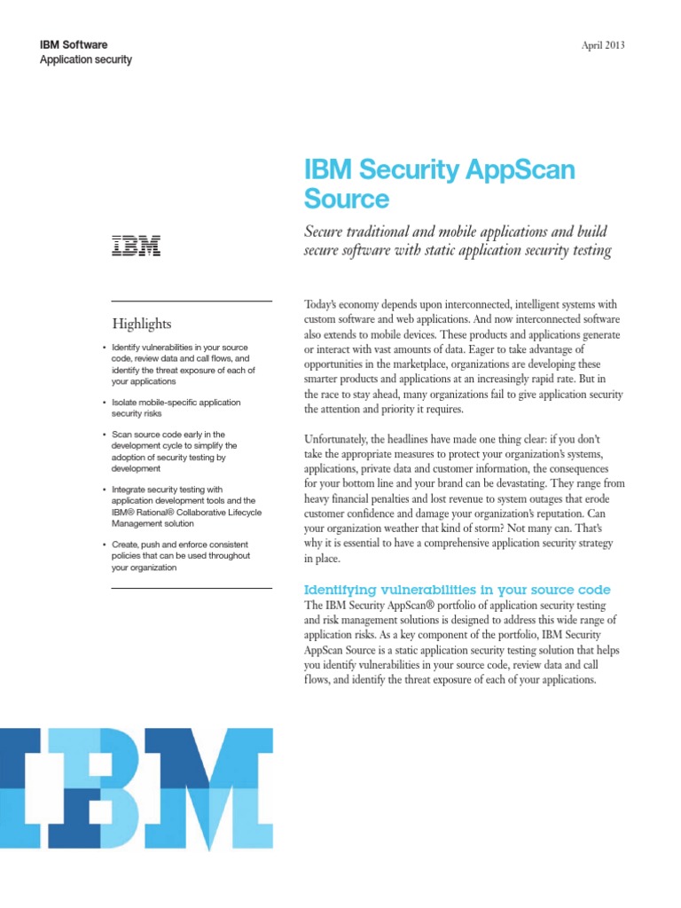 Ibm Appscan Source Datasheet | Download Free PDF | Vulnerability ...