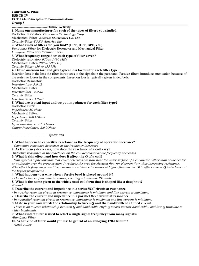 Principles Final | PDF | Electronic Filter | Amplifier