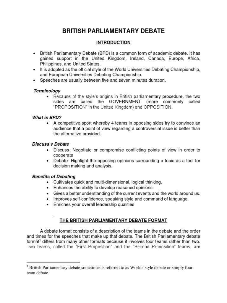 BRITISH-PARLIAMENTARY-DeBATE-handouts (Latest Insert - Style or Subs ...
