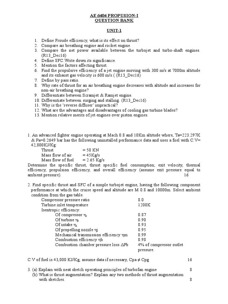 Analysis of Jet Engine Performance Parameters and Cycle Calculations ...
