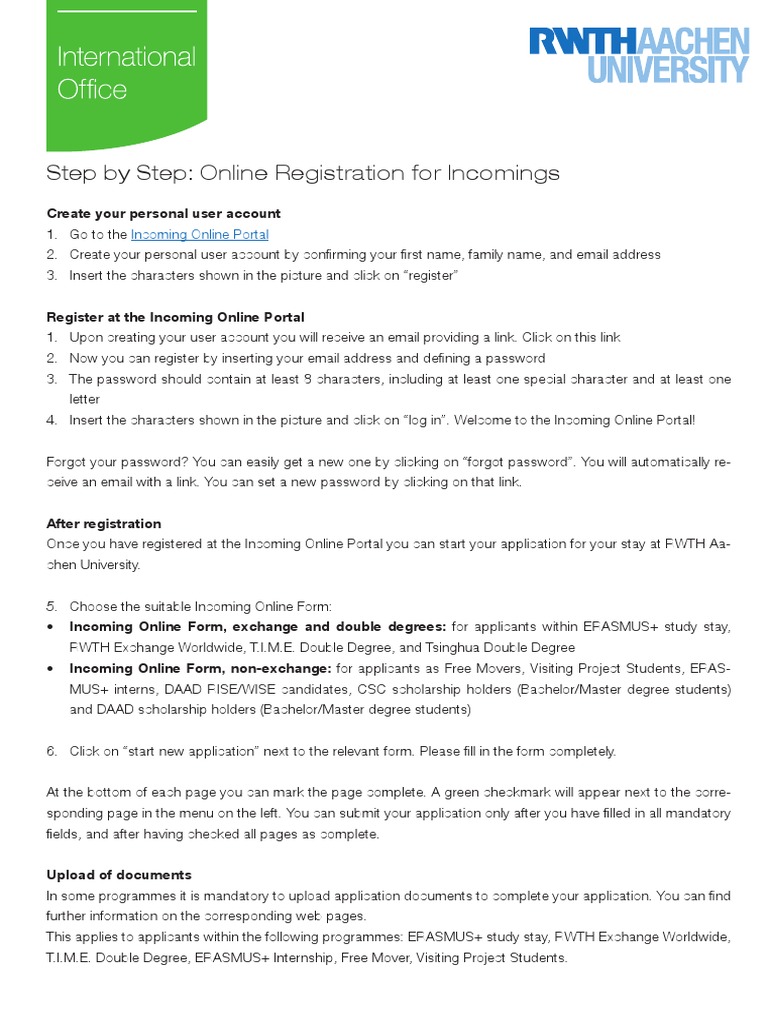 Step by Step: Online Registration For Incomings | PDF | World Wide Web ...