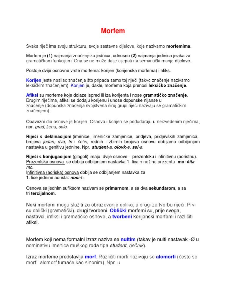 Morfemi | PDF