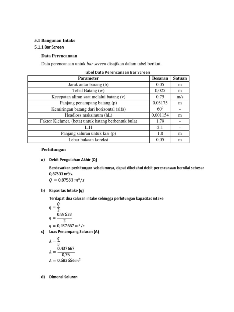Bangunan Intake | PDF