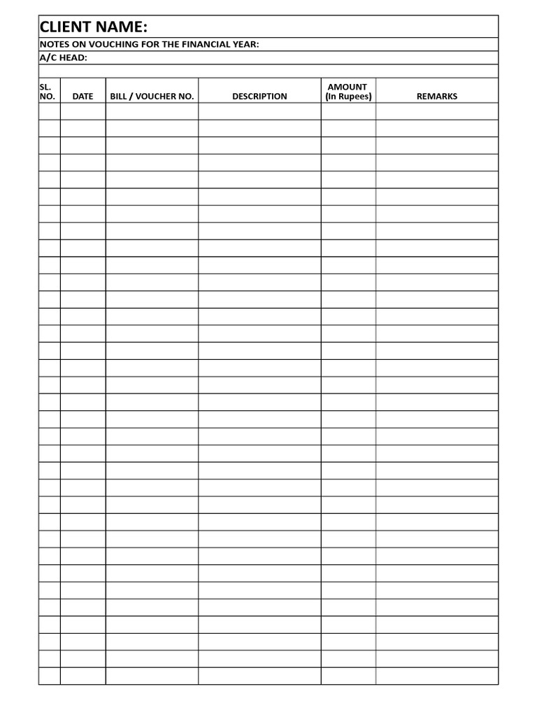 Audit Formats For Vouching and Ledger Scrutiny | PDF
