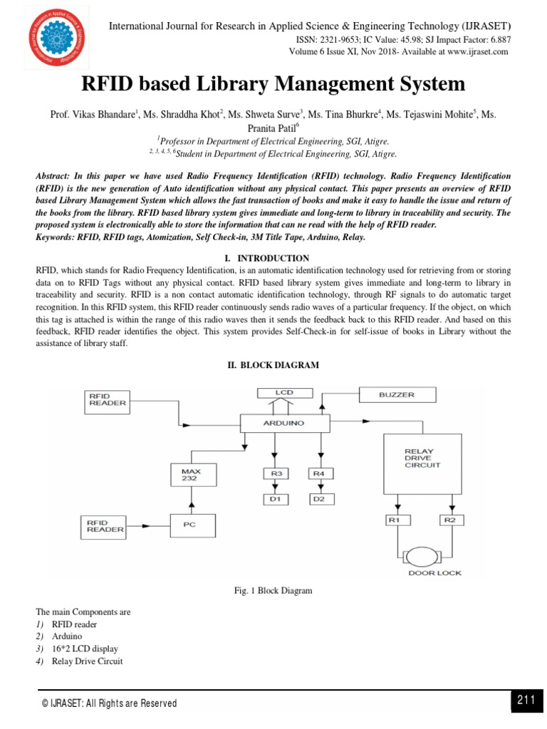 RFID Based Library Management System | PDF | Radio Frequency ...