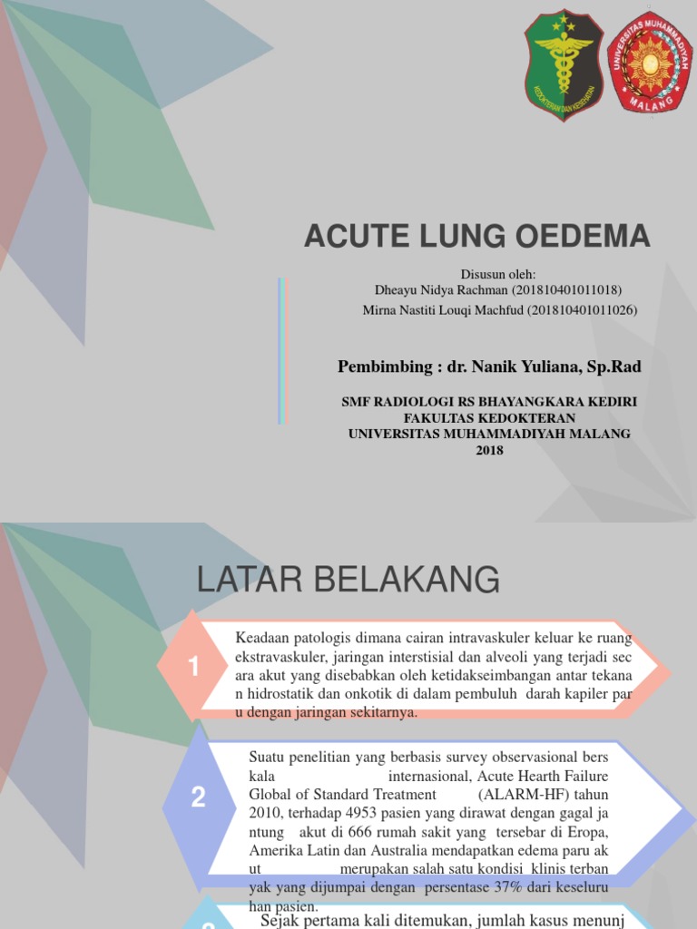 Acute Lung Oedema: Pembimbing: Dr. Nanik Yuliana, SP - Rad | PDF | Kesehatan Holistik | Sains ...