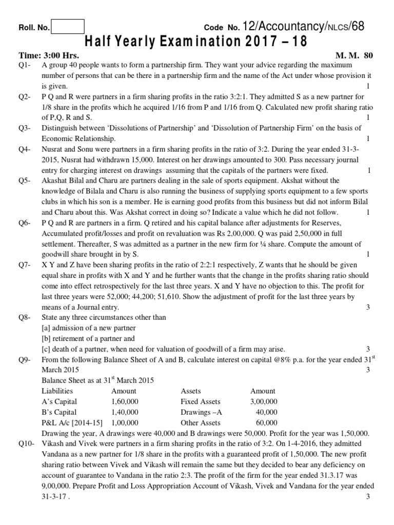Class-12 (3) | Balance Sheet | Revenue