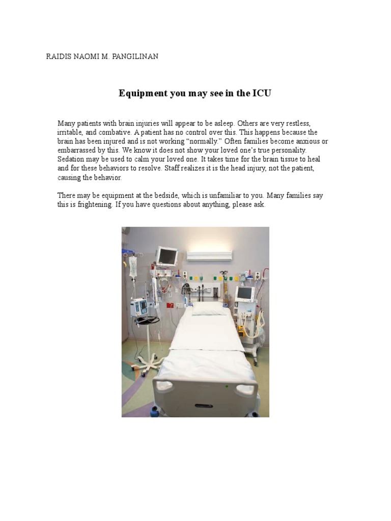 Equipment You May See in The ICU | PDF | Intravenous Therapy ...