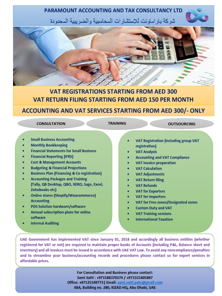 Paramount Accounting and VAT Services from AED 300 | PDF | Value Added ...
