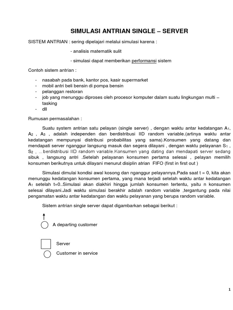 3.simulasi Antrian Single-Serverrevisi | PDF