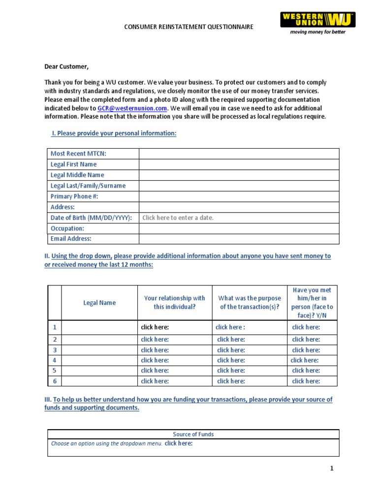 Global Reinstatement Form (English) | PDF | Receipt | Business