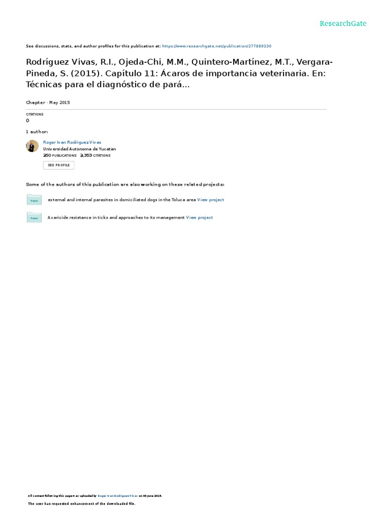 Cap Tulo 10 Car Os Completo | PDF | Parasitología | Medicina Veterinaria