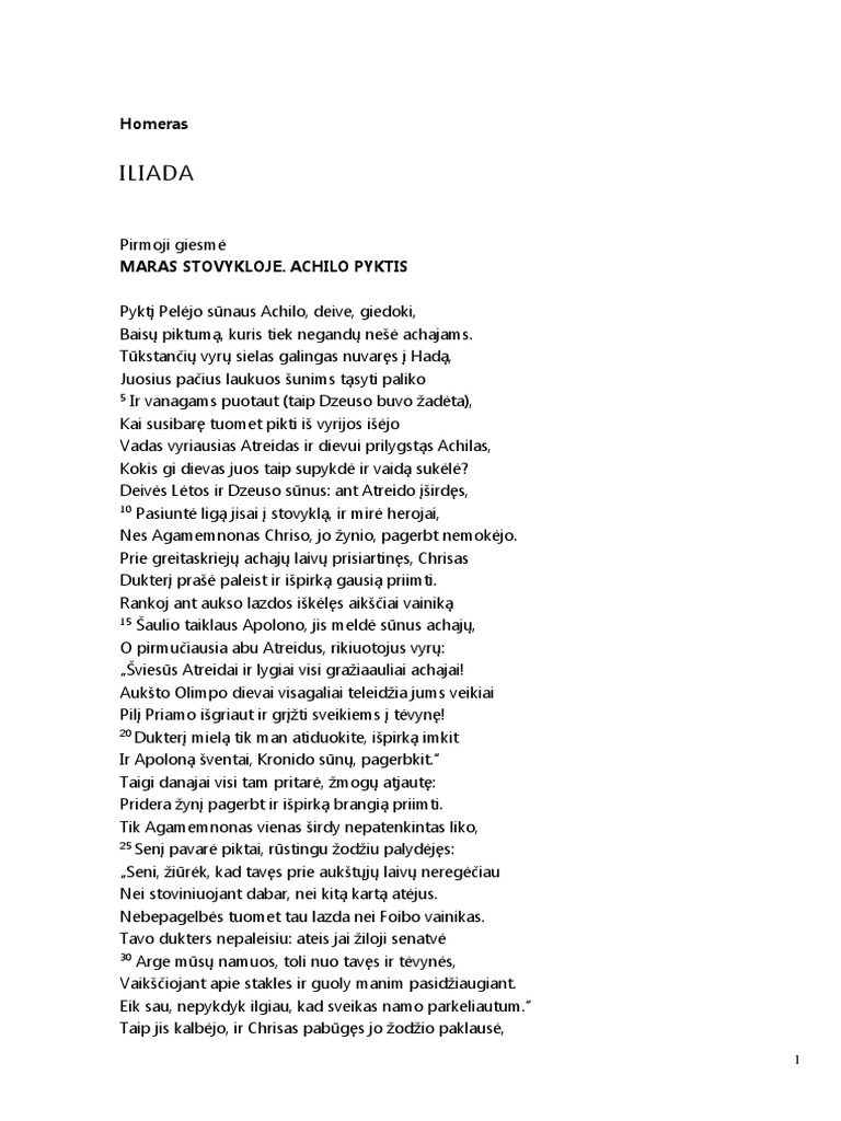 Homeras. Iliada - LB2400 | PDF