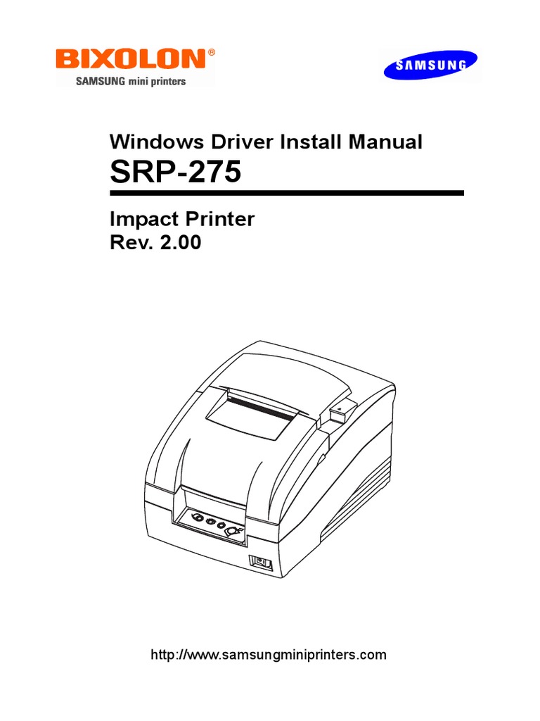 Windows Driver Install Manual SRP-275 | PDF | Microsoft Windows | Printer (Computing)