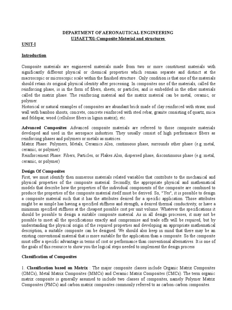 Lecture Notes | PDF | Composite Material | Fibre Reinforced Plastic