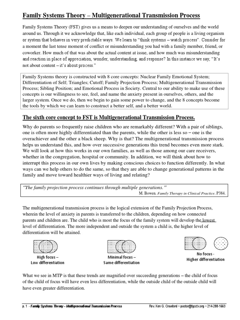 Bowen Family Systems Theory and Practice Illustration and Critique ...