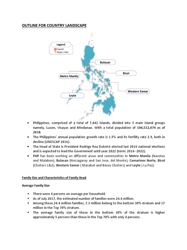 Outline For Country Landscape | PDF | Philippines | Workforce