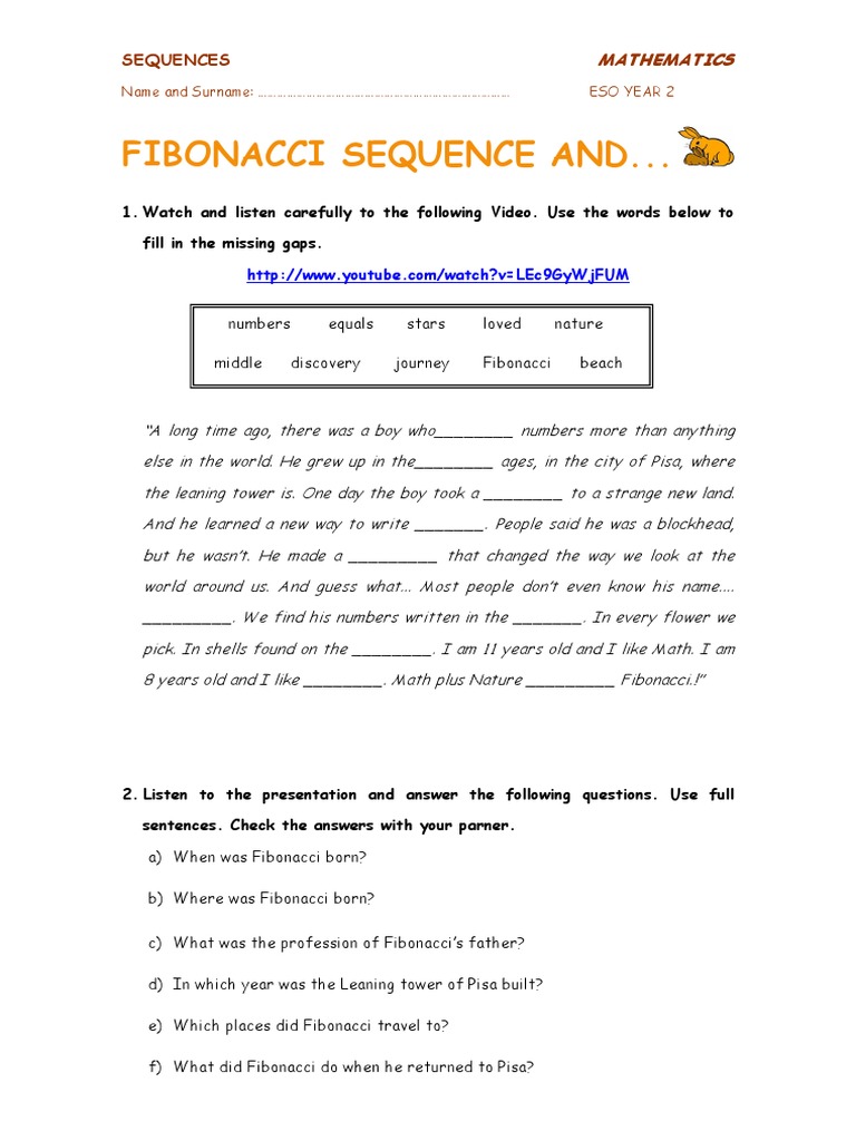 Fibonacci Sequence And... : Sequences | PDF | Teaching Mathematics
