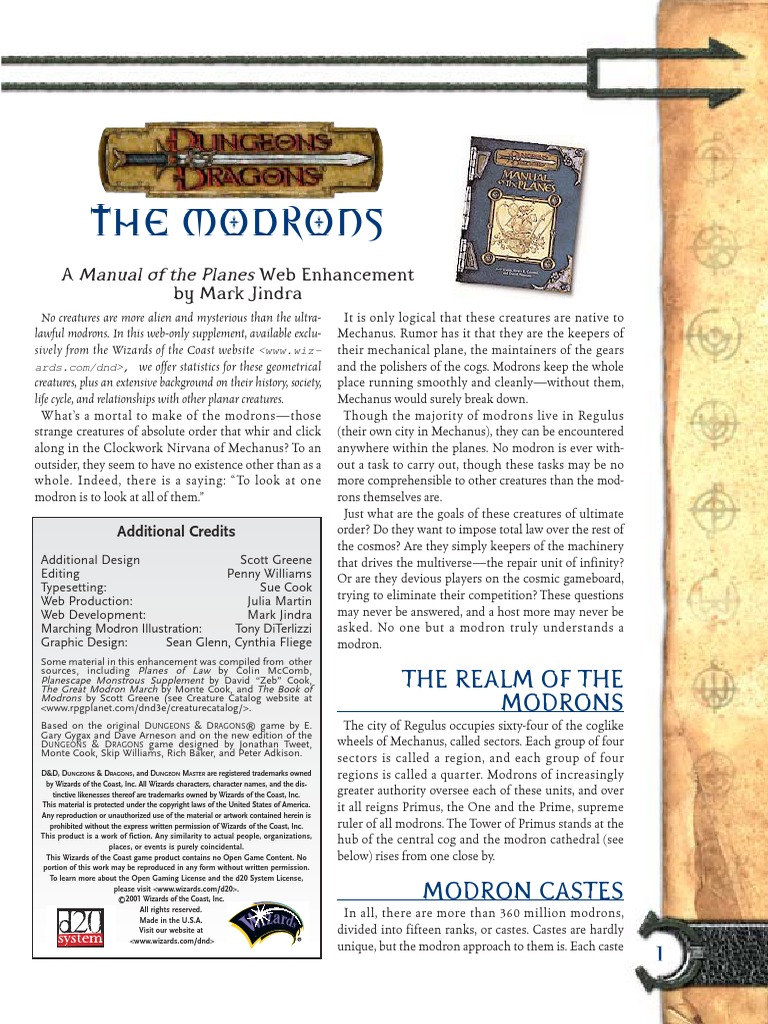 Modrons PDF | PDF | Dungeons & Dragons