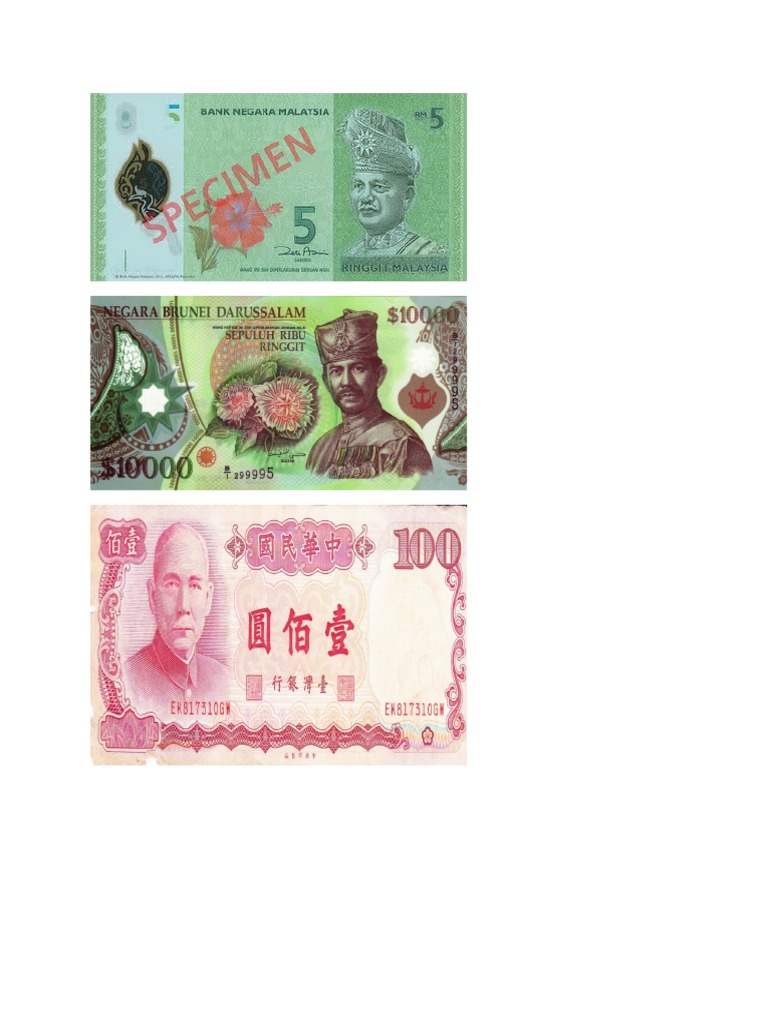 Contoh Gambar Wang Kertas Malaysia Dan Luar Negara | PDF