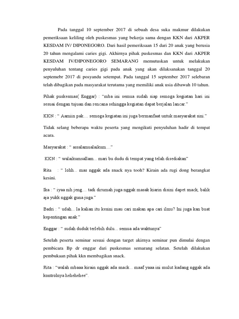 Skrip Naskah Drama Promkes Sap | PDF