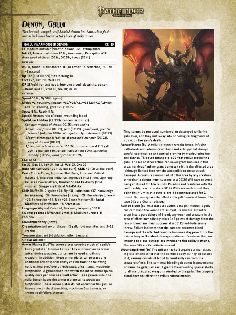 The Wounding Gallu: A Bone-White, Armor-Plated Demon of Chaos and ...