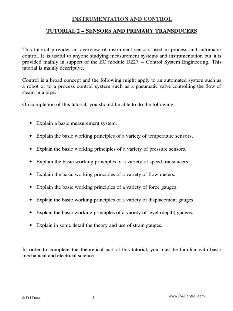 Instrumentation Training Tutorial2 PDF | PDF | Flow Measurement | Thermocouple