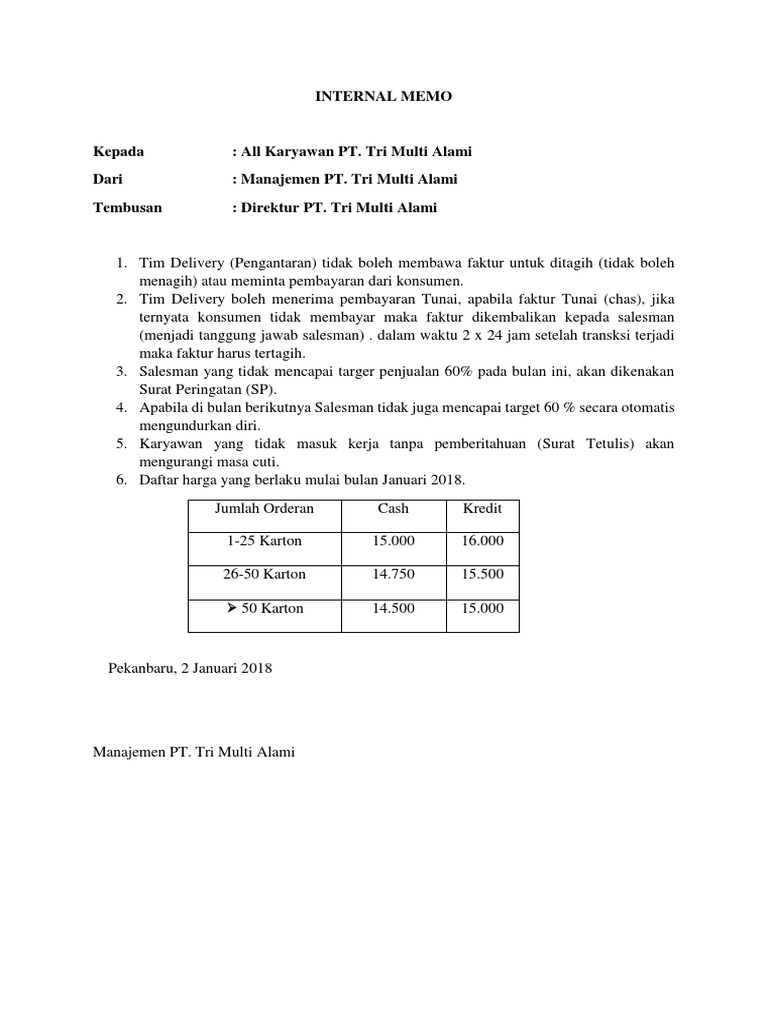 Internal Memo Sms | PDF