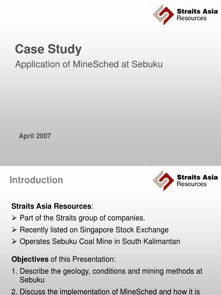 Case Study MineSched at Sebuku | PDF | Coal Mining | Coal