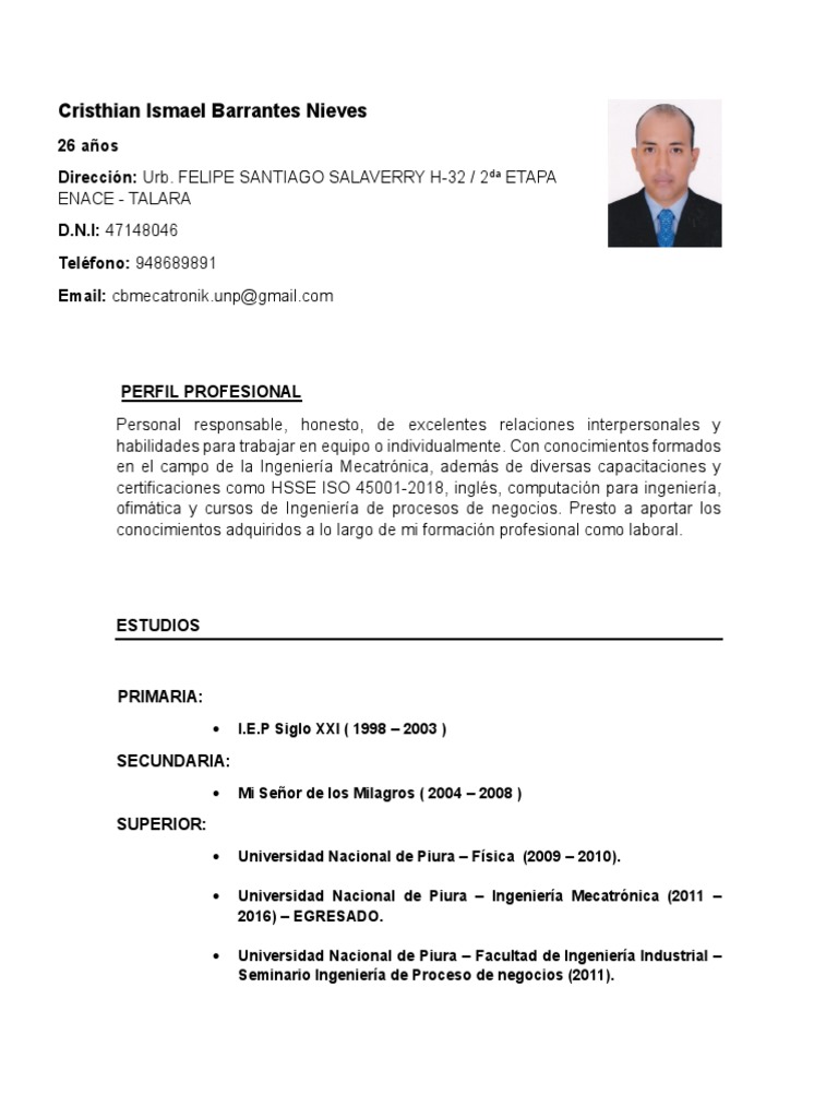 Cristhian Ismael Barrantes Nieves | PDF | Ingeniería | Ciencia y Tecnología