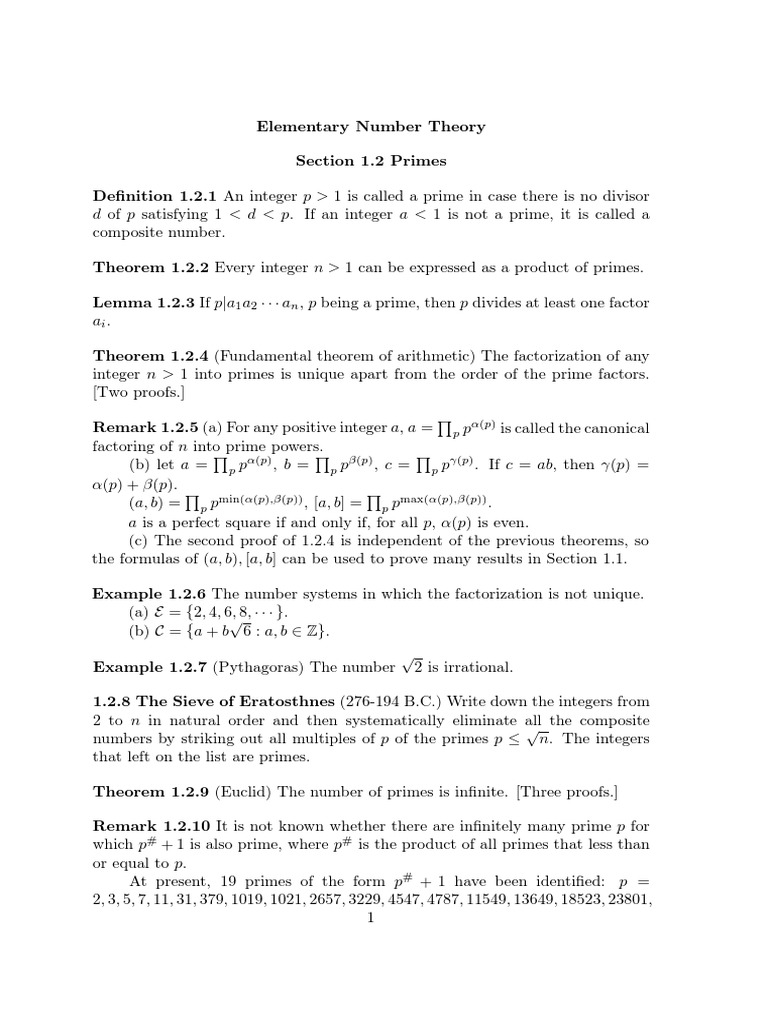 D of P Satisfying 1 D P. If An Integer A 1 Is Not A Prime, It Is Called ...