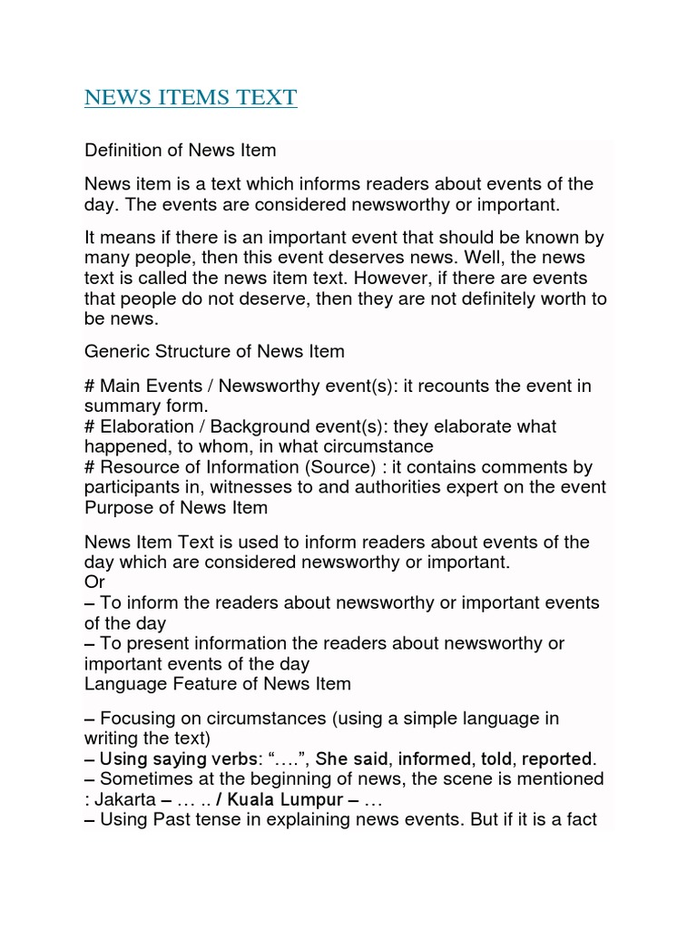 News Items Text | PDF