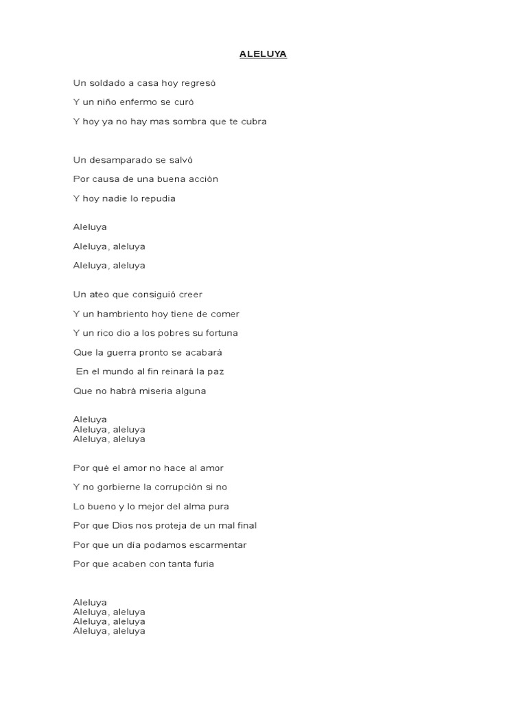 Cancion ALELUYA | PDF