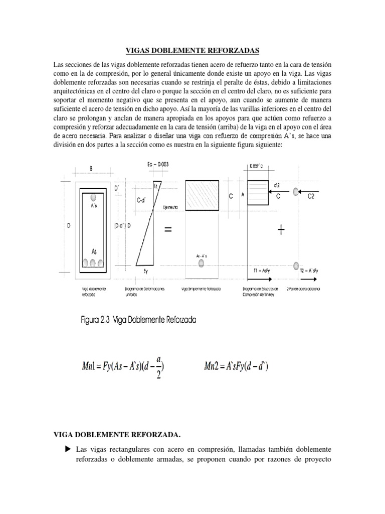 Vigas Doblemente Reforzadas | PDF | Acero | Hormigón