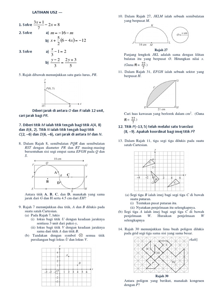 Latihan Matematik Tingkatan 2 | PDF