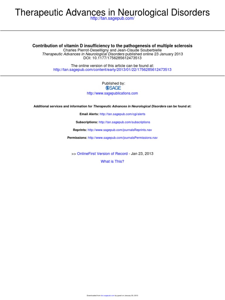 MS Pierrot Deseilligny | PDF | Vitamin D | T Helper Cell