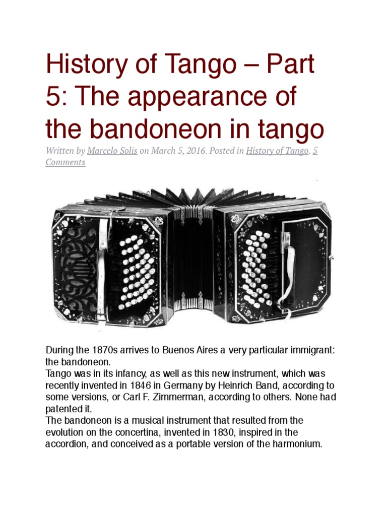History of Tango | PDF | Accordion | Music Technology