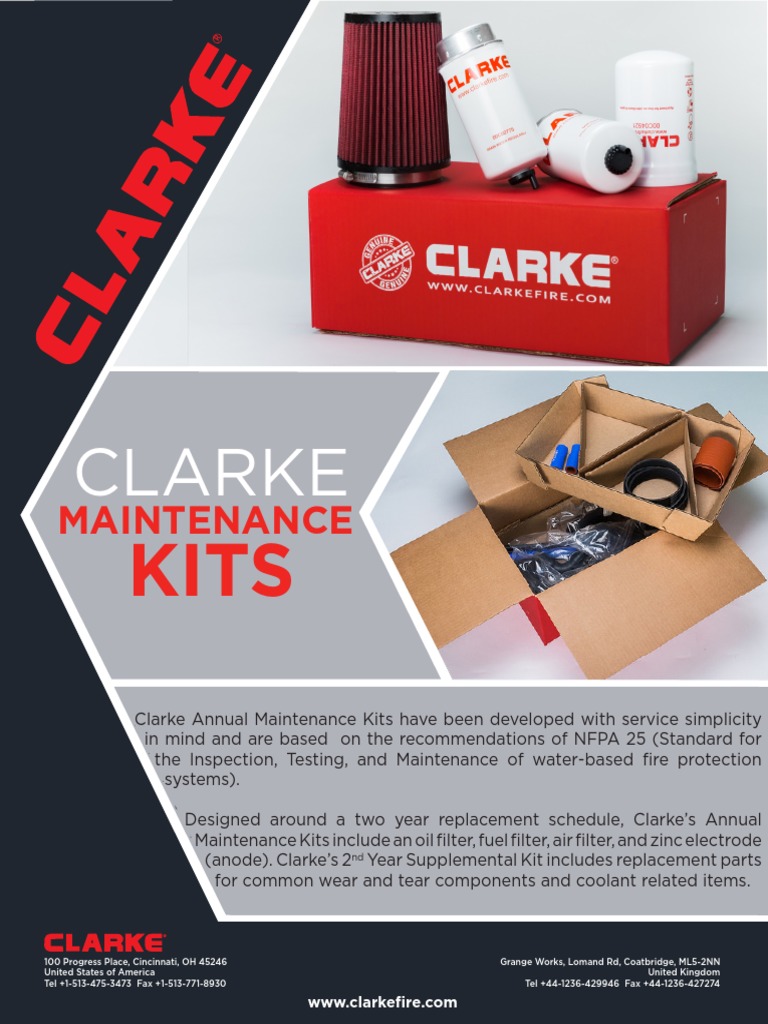 Clarke 1 & 2 Year Maintenance Kits | PDF | Heat Transfer | Mechanical ...