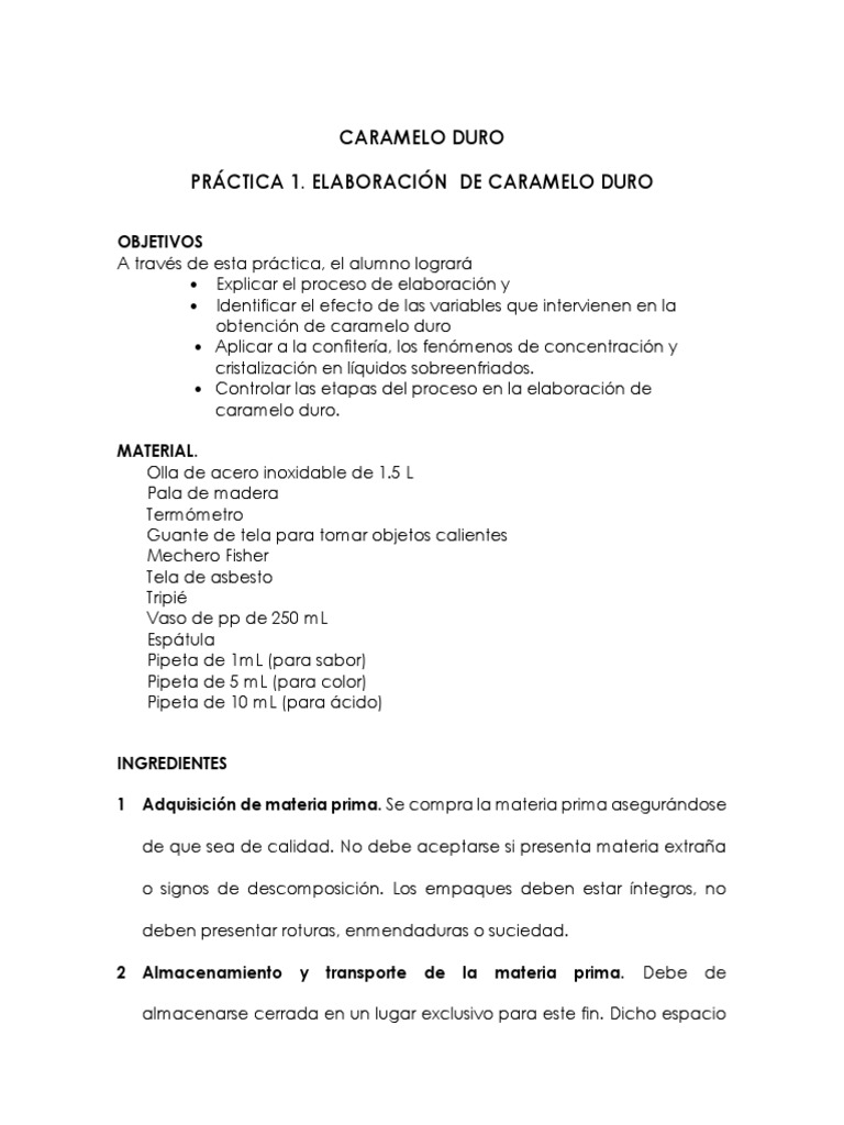 Caramelo Duro | PDF | Caramelo | Agua