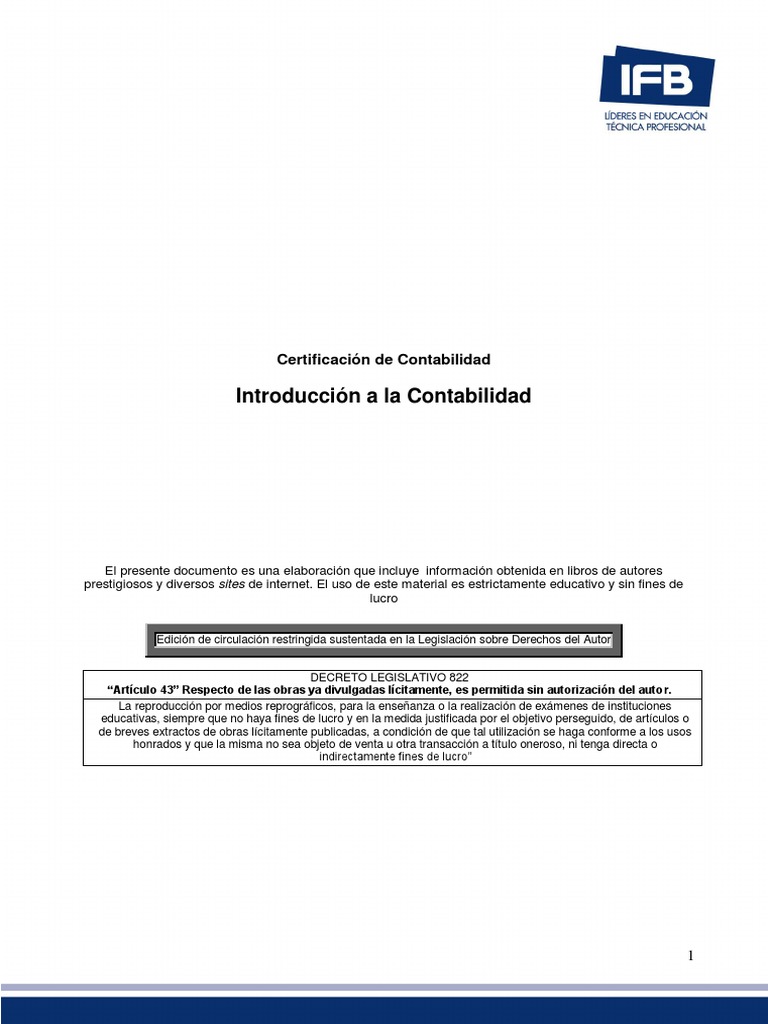 1 Introduccion A La Contabilidad PDF | PDF | Contabilidad | Business