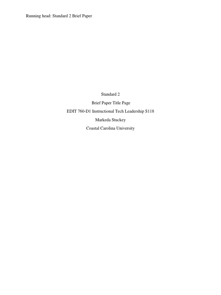 Standard 2 Brief Paper | PDF | Teachers | Learning