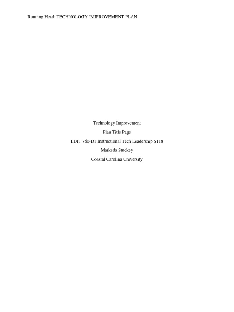 Technology Improvement Plan | PDF | Teachers | Data