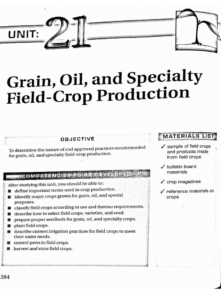 Unit 21 Field-Crop Production | PDF