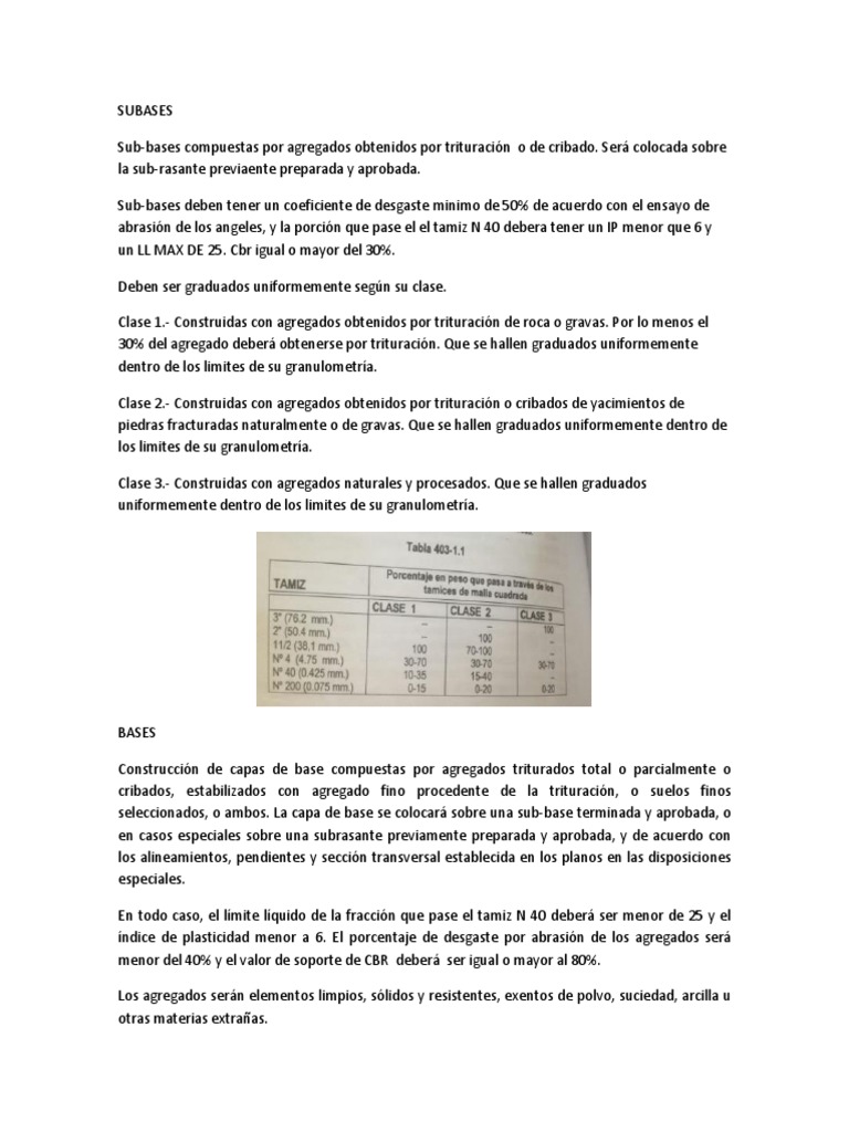 Bases y Sub Bases Clasificacion | PDF | Materiales | Naturaleza