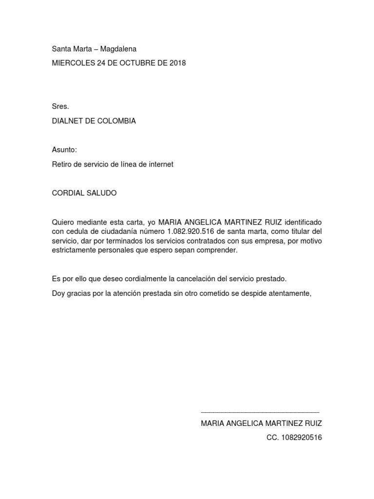 Carta de Retiro | PDF